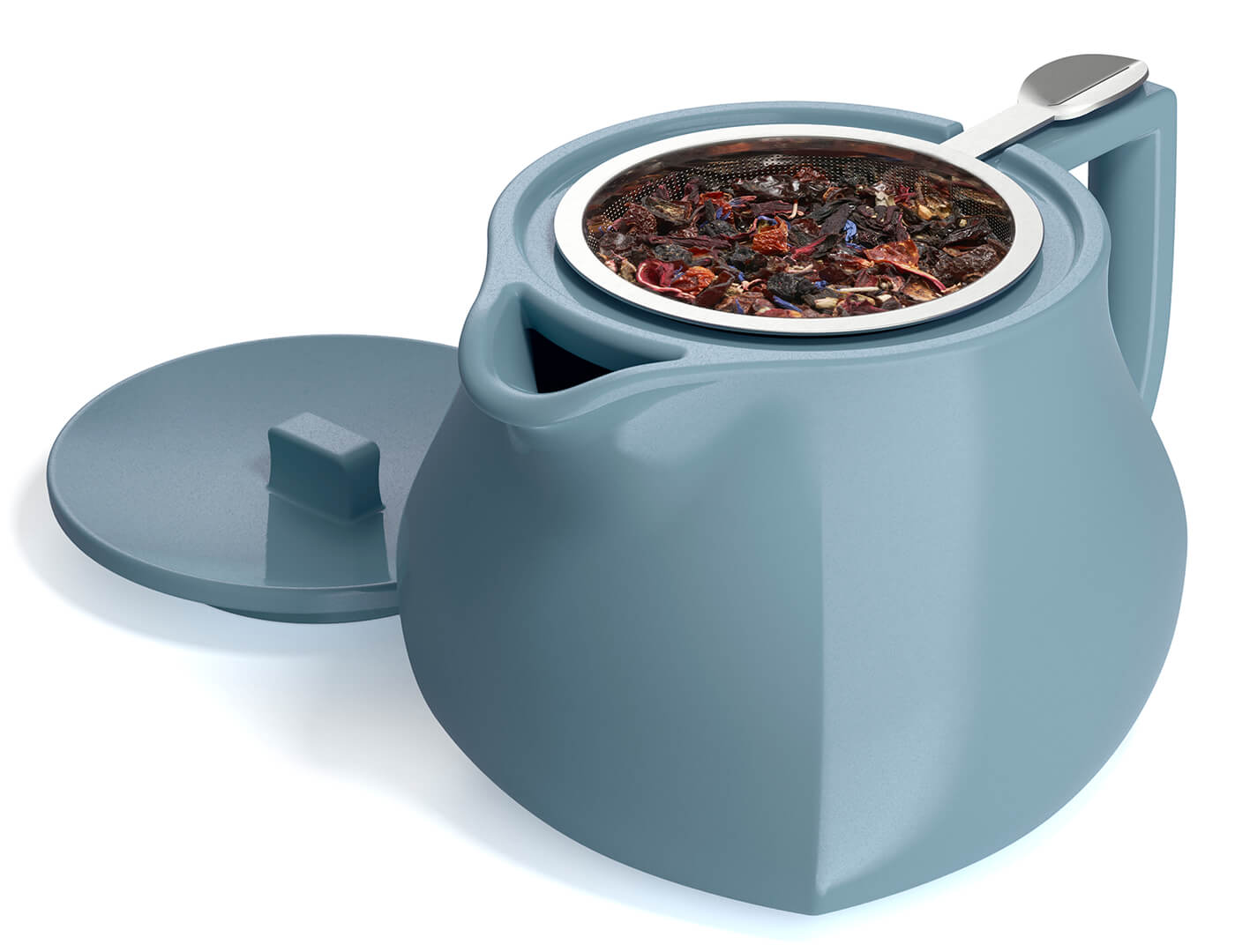 Stone Blue Fiore Steeping Cup with Infuser | Luxury Teaware and ...