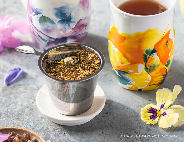 Fiore Stainless Steel Loose Leaf Tea Infuser | Luxury Teaware | Tea Forte
