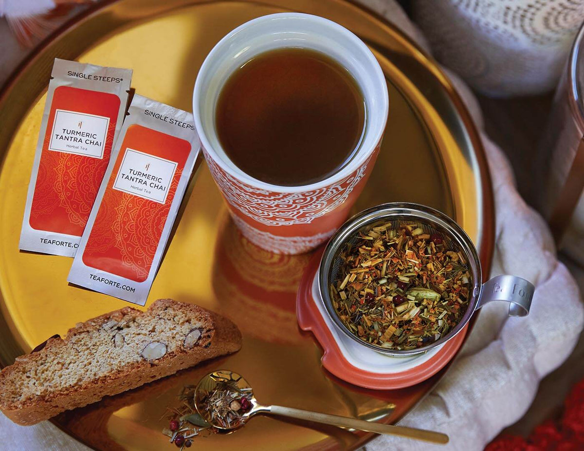 Chakra KATI Cup | Orange Loose Tea Infuser Cup | Tea Forte